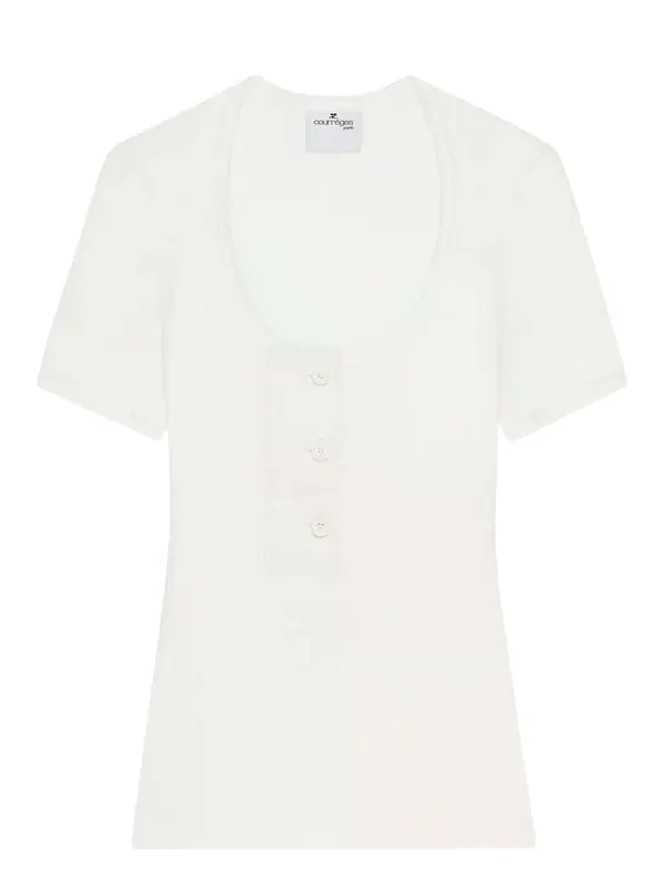 COURREGES Oblique 90's T-shirt - White