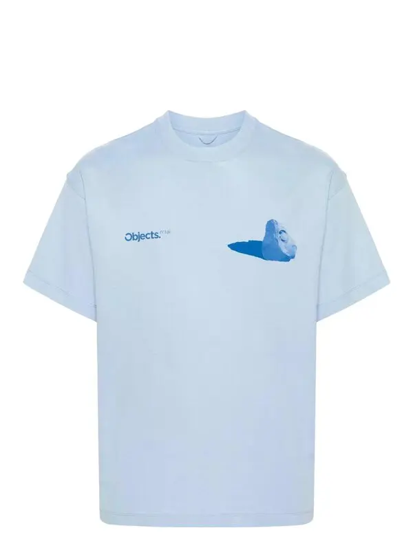 OBJECTS IV LIFE Boulder-print Cotton T-shirt - Blue