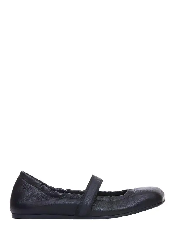 VIC MATIE Leather Ballerina Shoes - Black