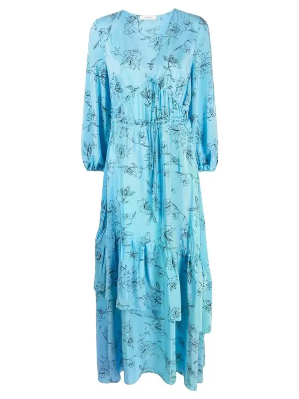 IVY OAK Floral-print Maxi Dress - Blue
