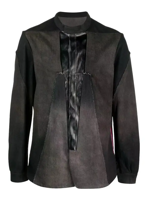 Rick Owens Deconstructed Panelled Denim Shirt Jacket - Grey