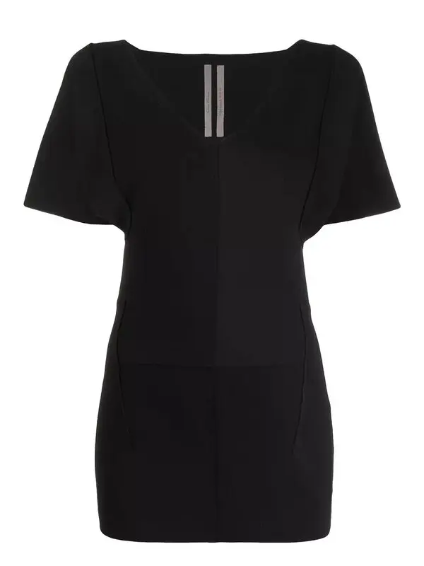 Rick Owens Longline V-neck Top - Black