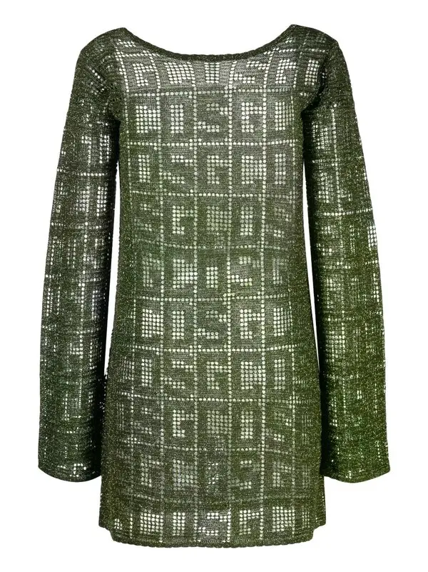 Gcds Monogram-knit Minidress - Green