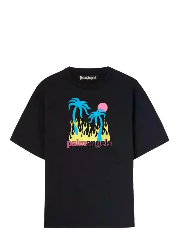 Palm Angels Burning Oasis T-shirt - Black