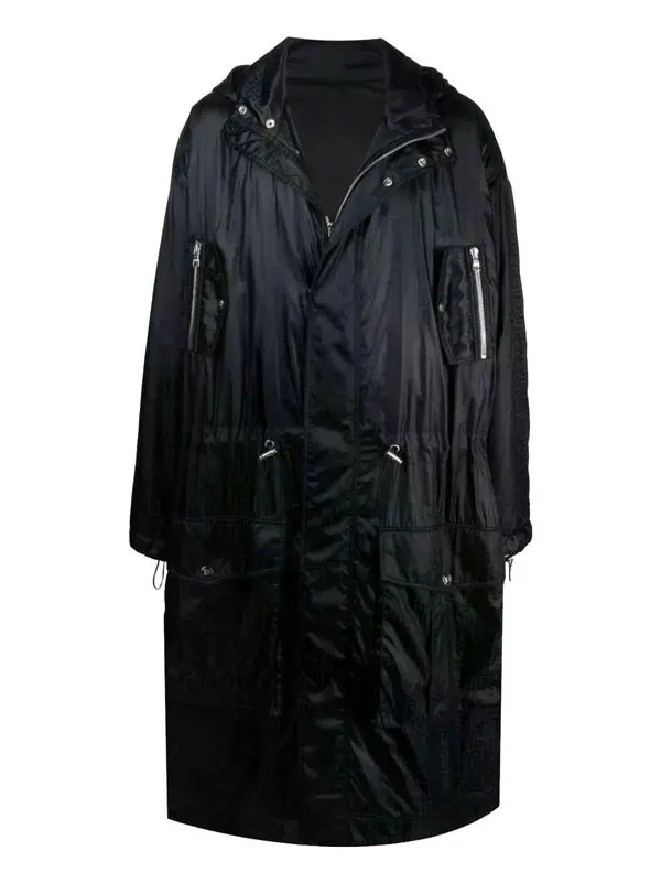 Balmain Hooded Coat - Black