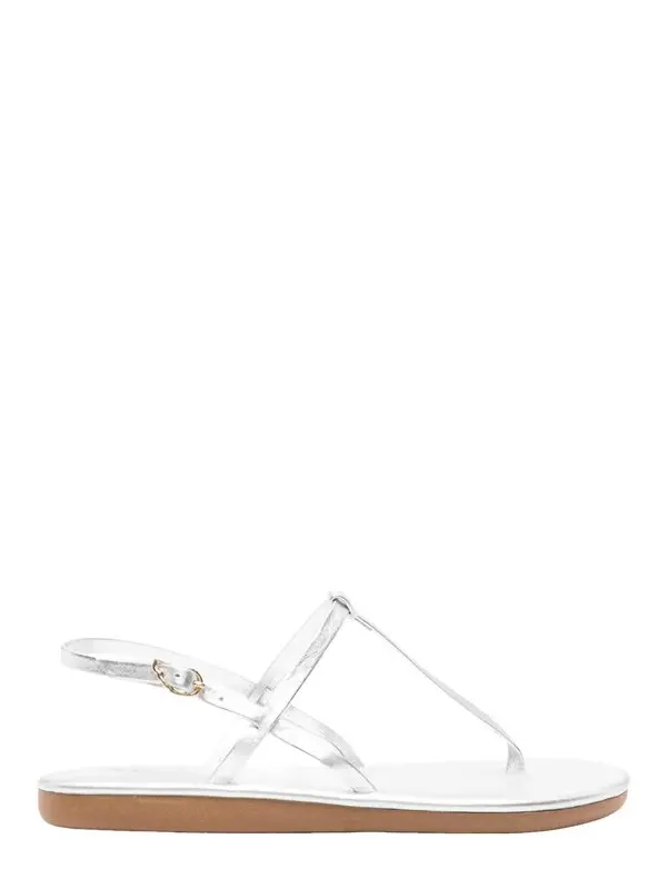 ANCIENT GREEK SANDALS Lito Metallic Leather Sandals - Silver
