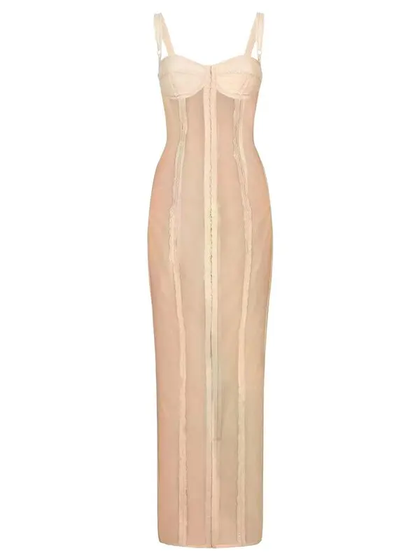 Dolce & Gabbana Bustier Midi Dress - Neutrals