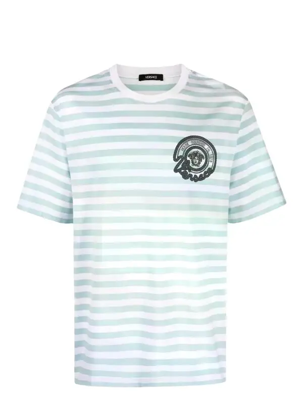 Versace Nautical Stripe Cotton T-shirt - Blue