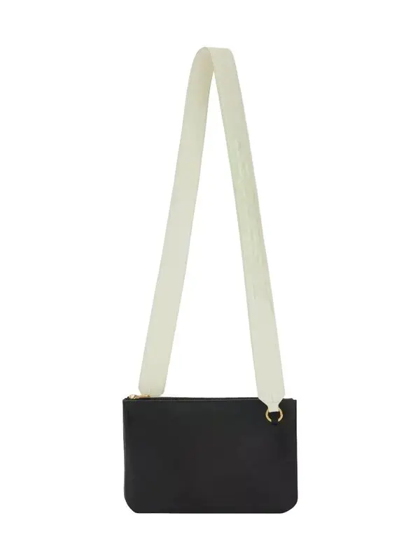 JIL SANDER Logo-strap Leather Crossbody Bag - Black