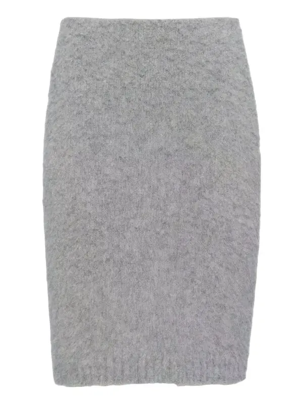 Prada Cashmere Above-knee Pencil Skirt - Grey