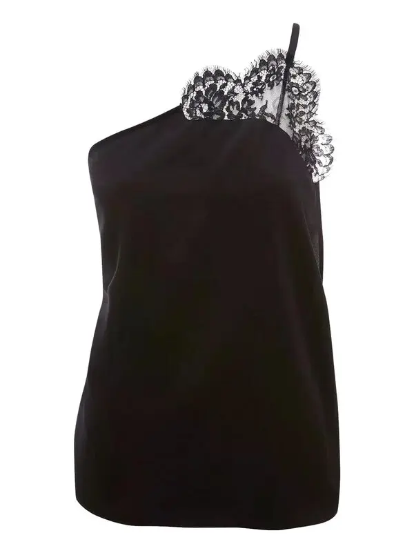 JW Anderson One-shoulder Lace Blouse - Black