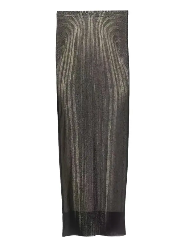 JEAN PAUL GAULTIER Spiral Mesh Maxi Skirt - Black