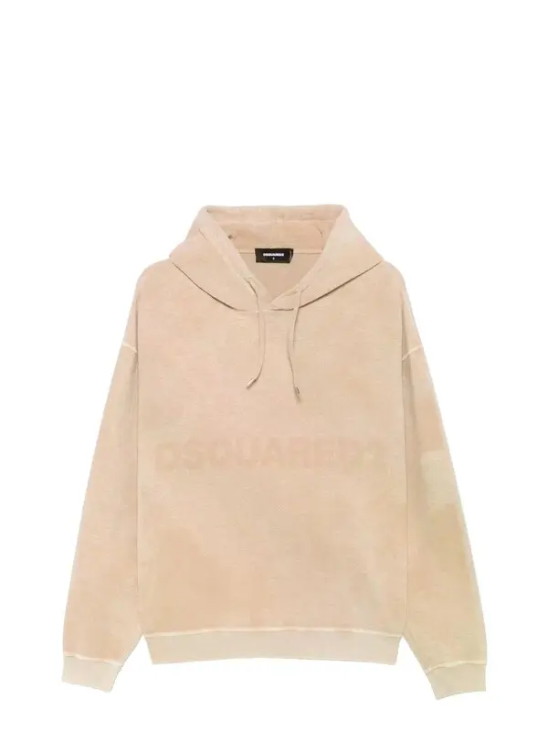 Dsquared2 Logo Cotton Hoodie - Neutrals