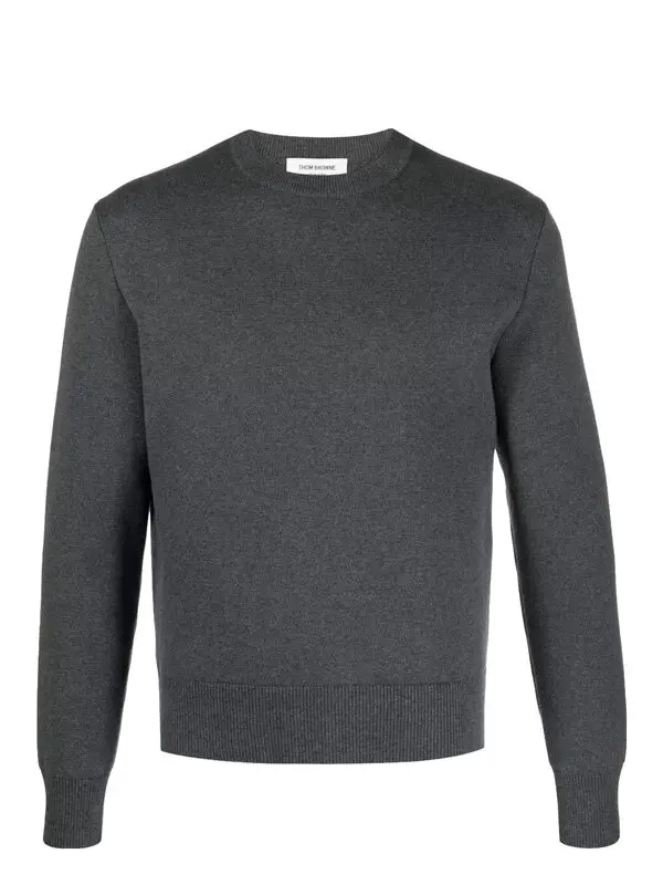 Thom Browne Crew-neck Cotton Jumper - Grey