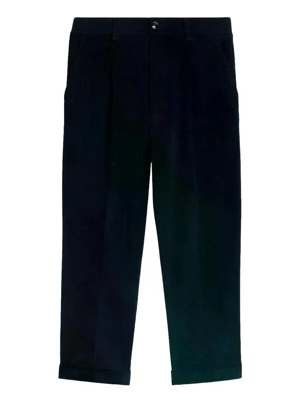 AMI Paris Tapered-leg Corduroy Trousers - Blue