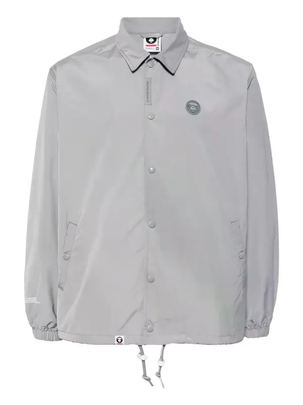 AAPE BY *A BATHING APE Logo-appliqué Shirt Jacket - Grey