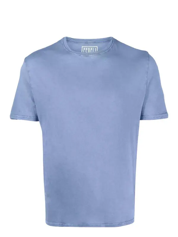 Fedeli Crew-neck Cotton T-shirt - Blue