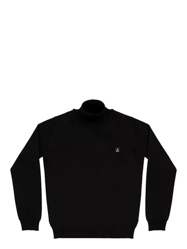 PELO FOUNDATION Border Collie Patch Roll Neck Jumper - Black