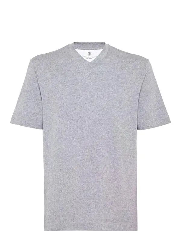 Brunello Cucinelli V-neck Short-sleeve T-shirt - Grey