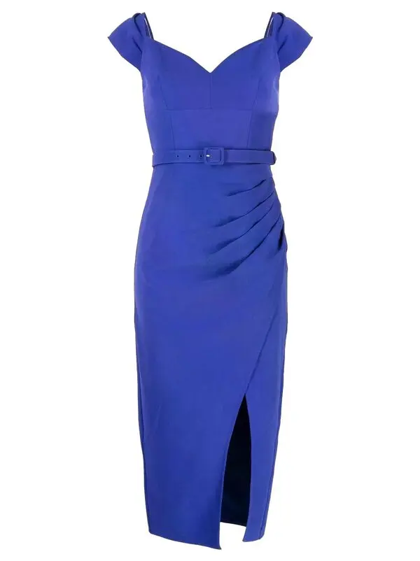 SELF-PORTRAIT Sweetheart-neck Midi Dress - Blue