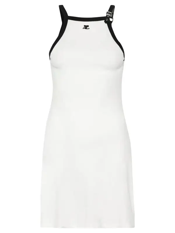 COURREGES Logo-appliqué Mini Dress - White
