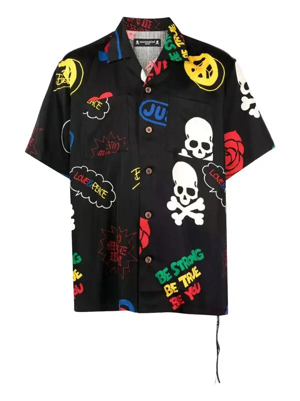 MASTERMIND WORLD Logo-print Short-sleeve Shirt - Black