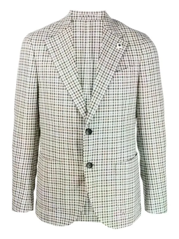 LARDINI Single Breasted Wool-blend Blazer - Neutrals