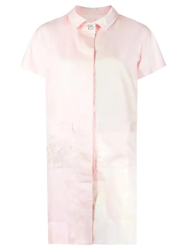 Shiatzy Chen Cotton Mini Shirt Dress - Pink
