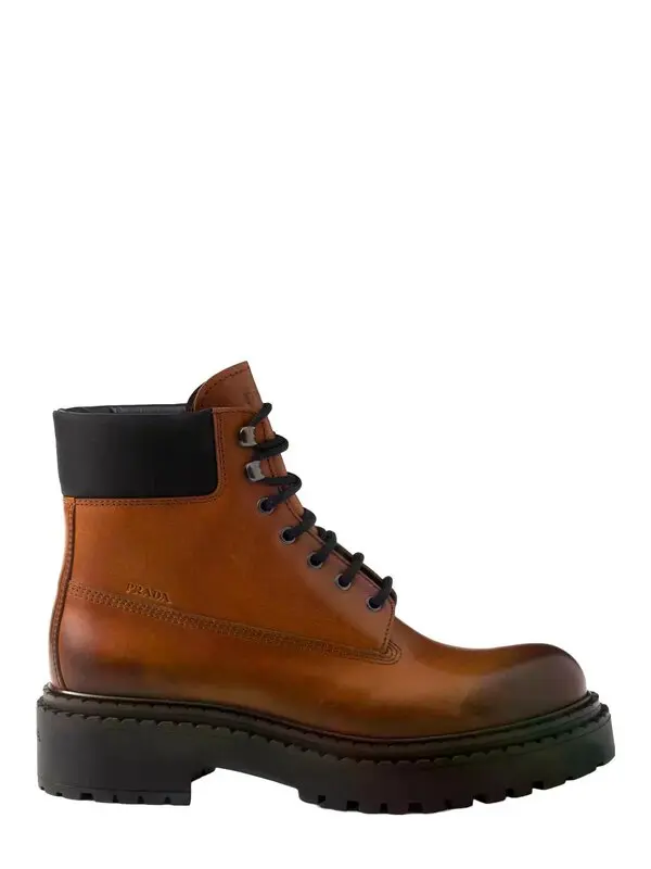 Prada Leather Boots - Brown