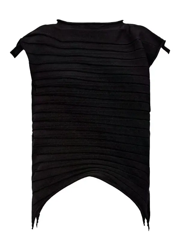 Issey Miyake Asymmetrical Stripe Top - Black