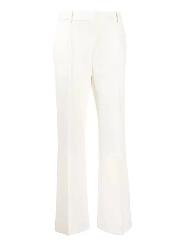 Victoria Beckham Tailored Cotton-blend Flared Trousers - Neutrals