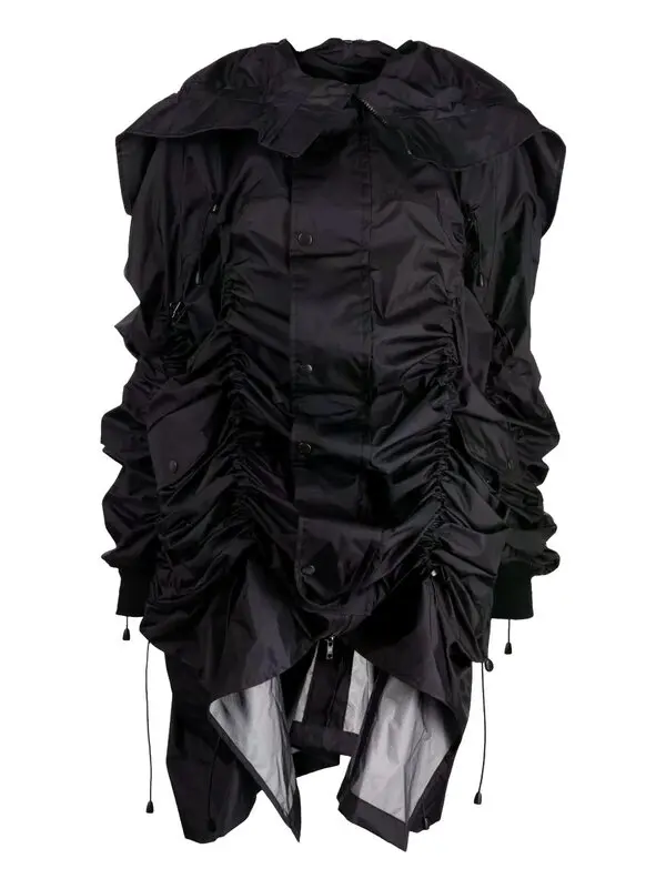 Junya Watanabe Gathered-detail Wool Jacket - Black