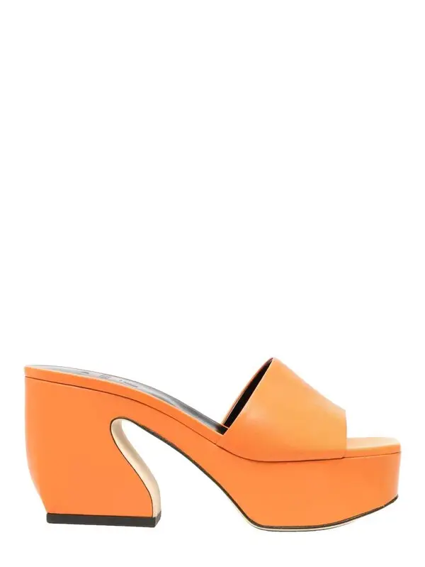 SERGIO ROSSI 95mm Sculpted-heel Sandals - Orange