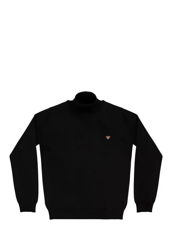 PELO FOUNDATION Dog-appliqué Merino Wool Jumper - Black