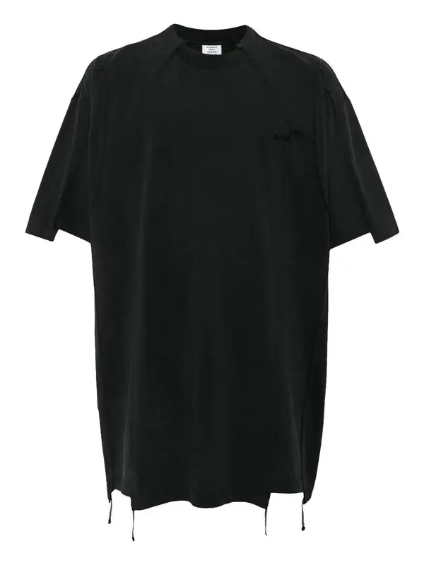 Vetements Embroidered Cotton T-shirt - Black