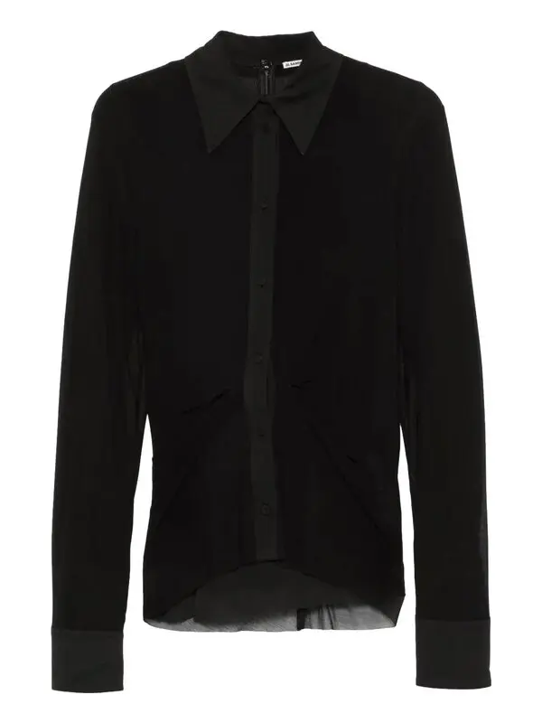 JIL SANDER Crepe Shirt - Black