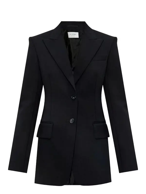 Sportmax Single-breasted Virgin Wool-blend Blazer - Black