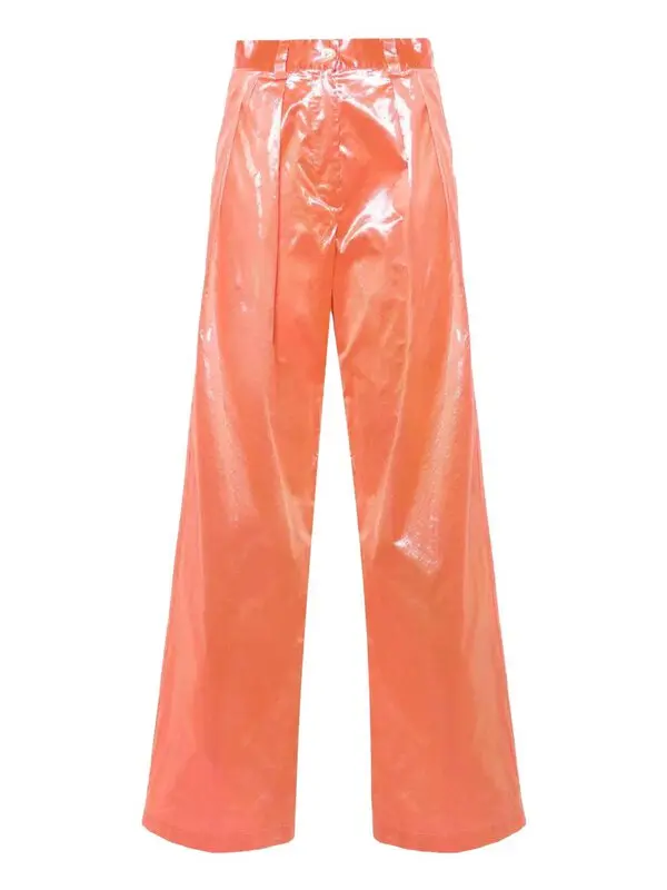 FORTE_FORTE Metallic Straight Trousers - Pink
