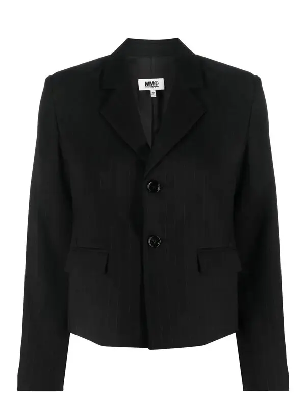 MAISON MARGIELA Striped Single-breasted Blazer - Black