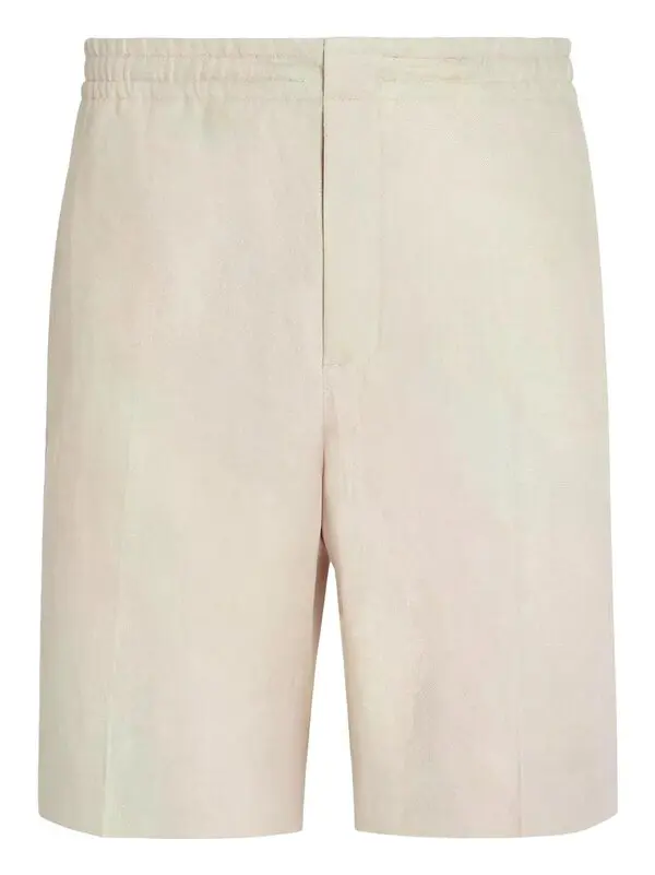 Zegna Oasi Lino Linen Shorts - Neutrals
