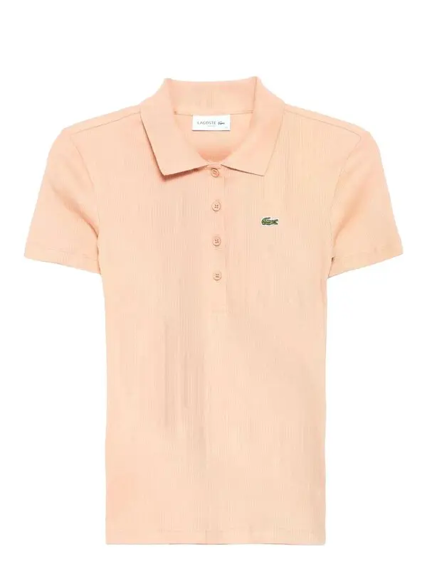Lacoste Ribbed Polo Top - Neutrals