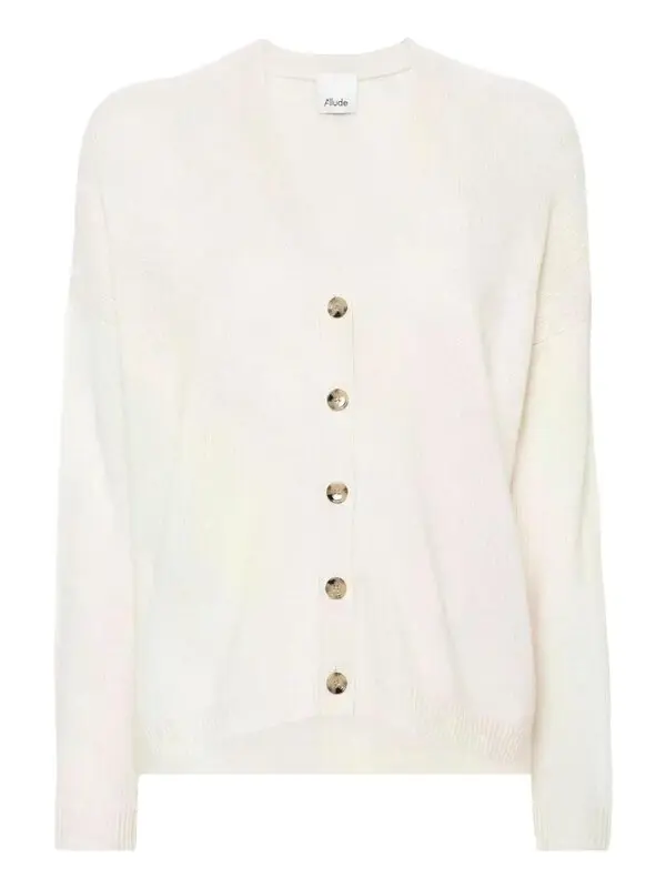 ALLUDE Fine-knit Cashmere Cardigan - Neutrals