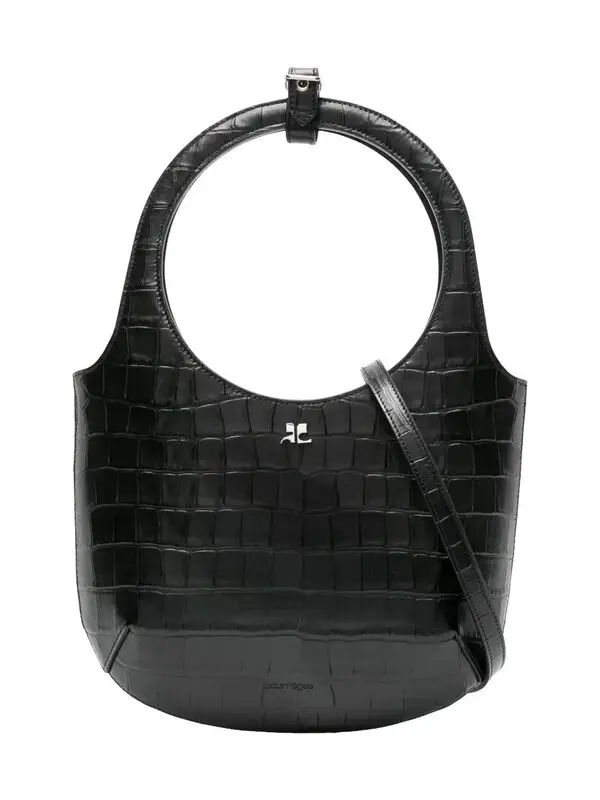 COURREGES Holy Leather Tote Bag - Black