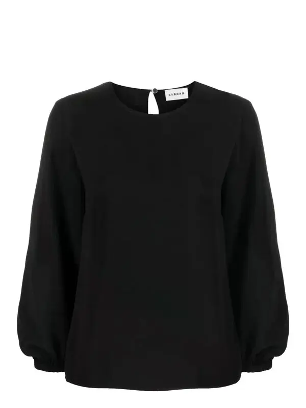 P.a.r.o.s.h Long-sleeve Round-neck Top - Black