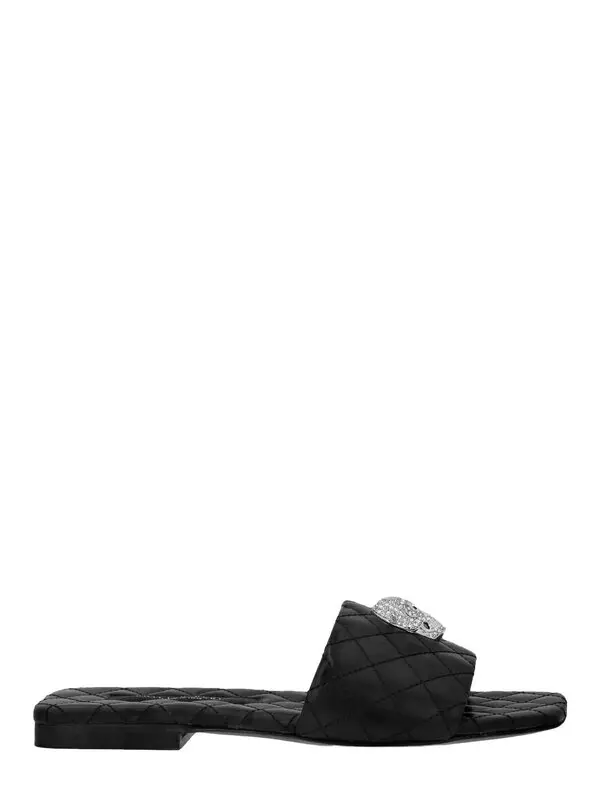 Philipp Plein Skull-embellished Quilted Leather Slides - Black