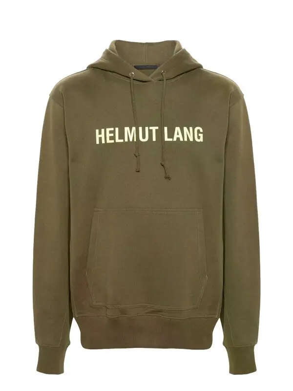 Helmut Lang Logo-print Cotton Hoodie - Brown