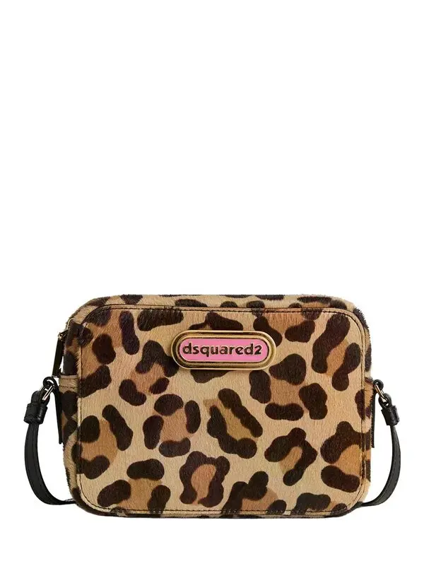 Dsquared2 Logo-plaque Leopard-print Cross Body Bag - Neutrals