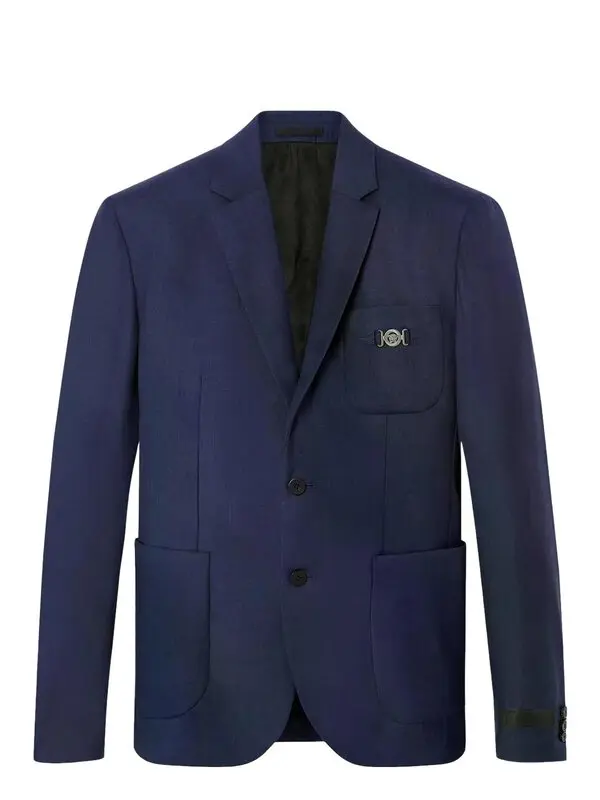 Versace Single-breasted Wool Blazer - Blue