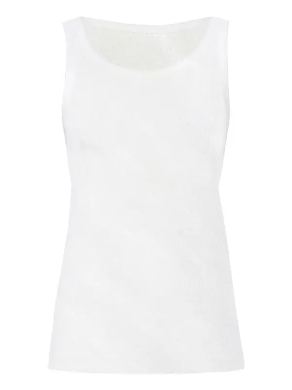 Proenza Schouler Kiki Perforated Cotton Tank Top - White