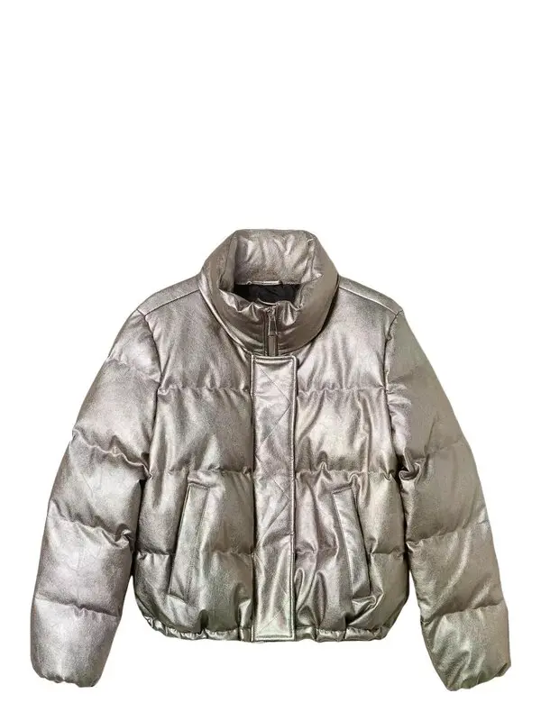TWINSET Laminated Puffer Jacket - Grey